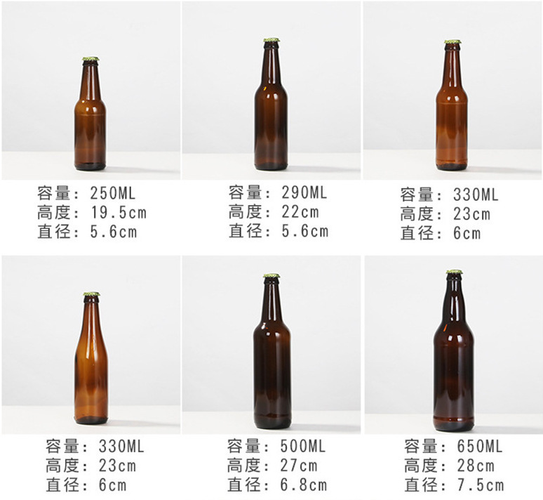 批发500ML棕色玻璃啤酒瓶空酒瓶果酒瓶汽水瓶饮料瓶带盖精酿酒瓶-阿里巴巴