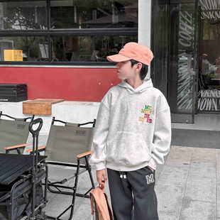 工厂直销 MIEVE DUCK 2024秋季中大童彩色字母连帽卫衣-阿里巴巴