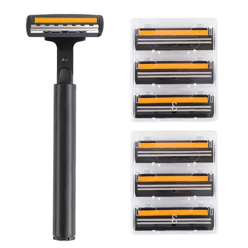 外贸货源 英文版双层剃须刀片 手动刮胡刀男士剃须除毛刀片10刀头-阿里巴巴