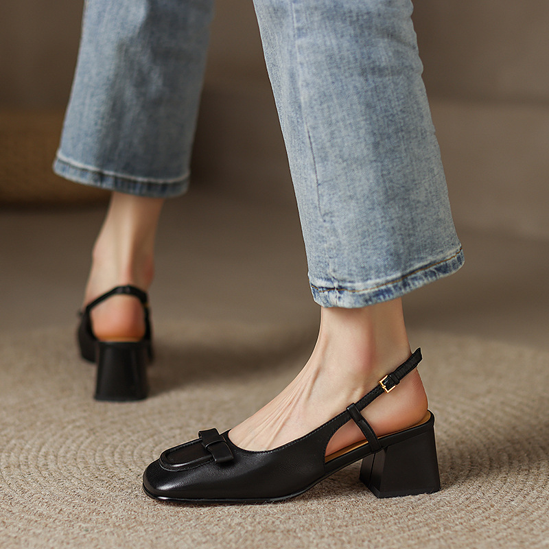 CHIKO Ioana Square Toe Block Heels Slingback Shoes