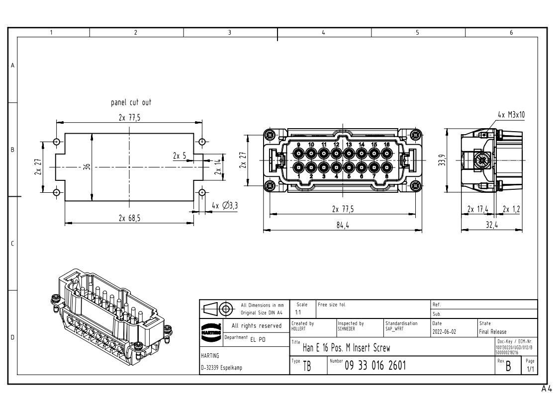 HARTING 09330162601 16针公芯 Han-16E-M-s 德国 哈丁 浩亭-阿里巴巴