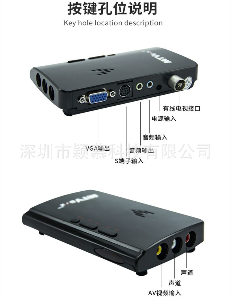 跨境新款RF转VGA模拟信号射频转换器AV S-Video to VGA Converter-阿里巴巴