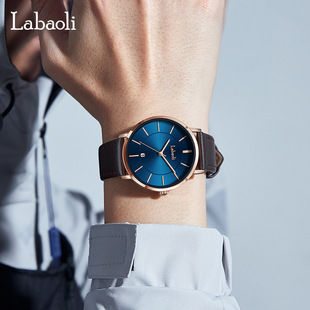 拉宝丽Labaoli外贸手表大表盘跨境经典薄款日历皮带网红防水男表-阿里巴巴