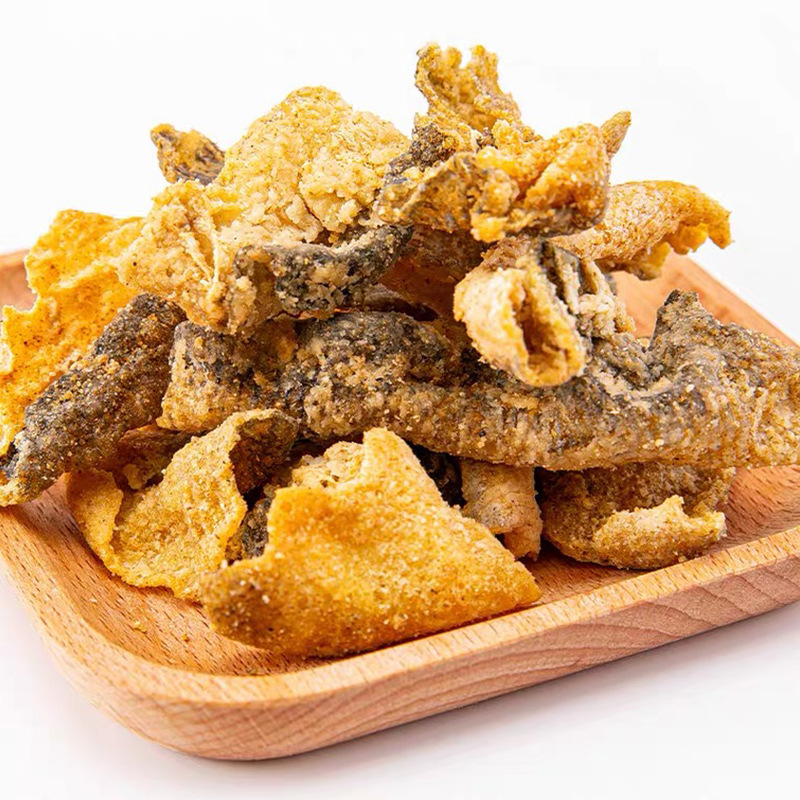 自然派矶烧鱼皮 即食香辣香脆炸鱼皮 海味小吃网红小零食批发60g-阿里巴巴