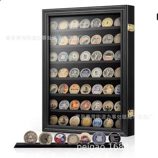 纪念币展示盒木质纪念币收纳盒透明式勋章收藏架多层置物盒-阿里巴巴