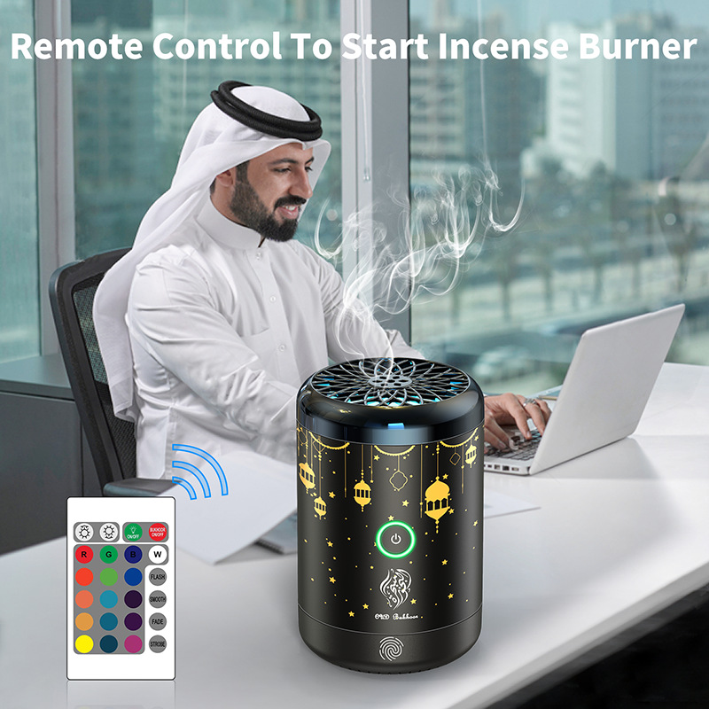 BK-18新款 Bakhoor Bukhoor 电动香炉16 色 遥控控制 指纹触摸-阿里巴巴