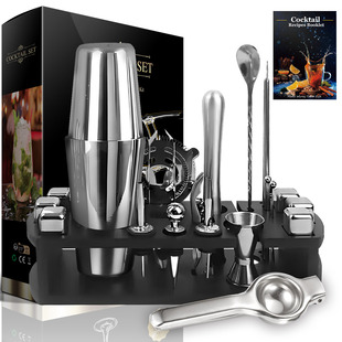 不锈钢调酒器全套 鸡尾酒调酒工具雪克杯调酒套装酒吧醒酒摇酒器-阿里巴巴