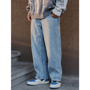 RETROMIND 2024 秋季宽松直筒浅蓝牛仔裤 TK-2121-阿里巴巴