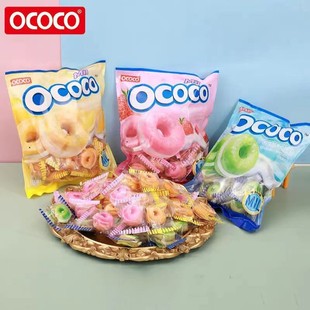 OCOCO甜甜圈夹心饼干280g独立包装草莓牛奶柠檬味休闲零食-阿里巴巴