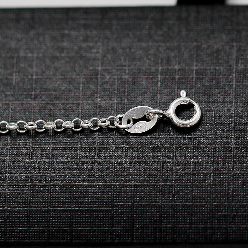 银手链圆形12mm宝石底托diy首饰配件亚马逊 s925银手链空托银吊坠-阿里巴巴