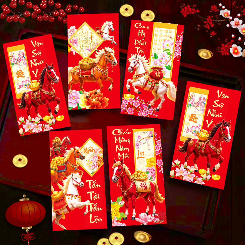 Ruixiang 2026 Year of the Horse New Vietnamese Red Envelope Coated ...