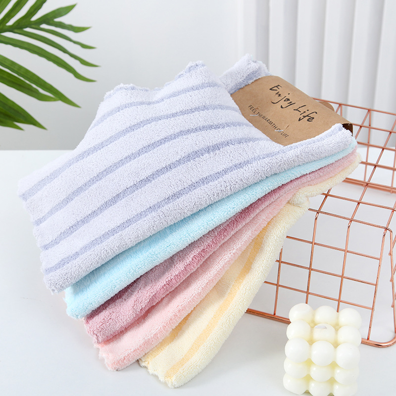 coral fleece square towel kitchen absorbent rag children hand towel ...