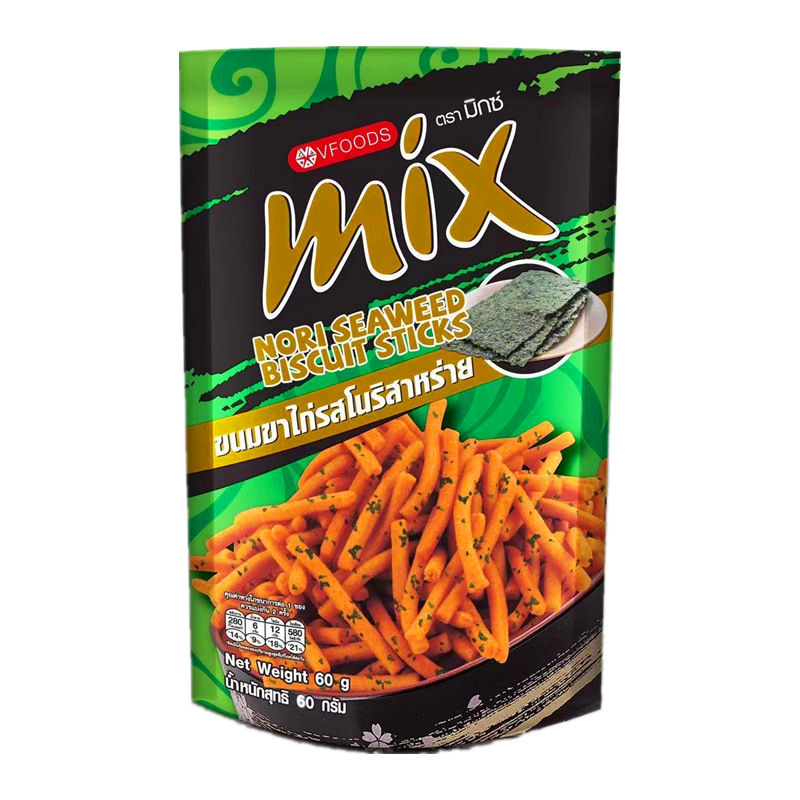 Full box free shipping Thailand vfoods mix crispy strips 75g puffed imported snack big bag