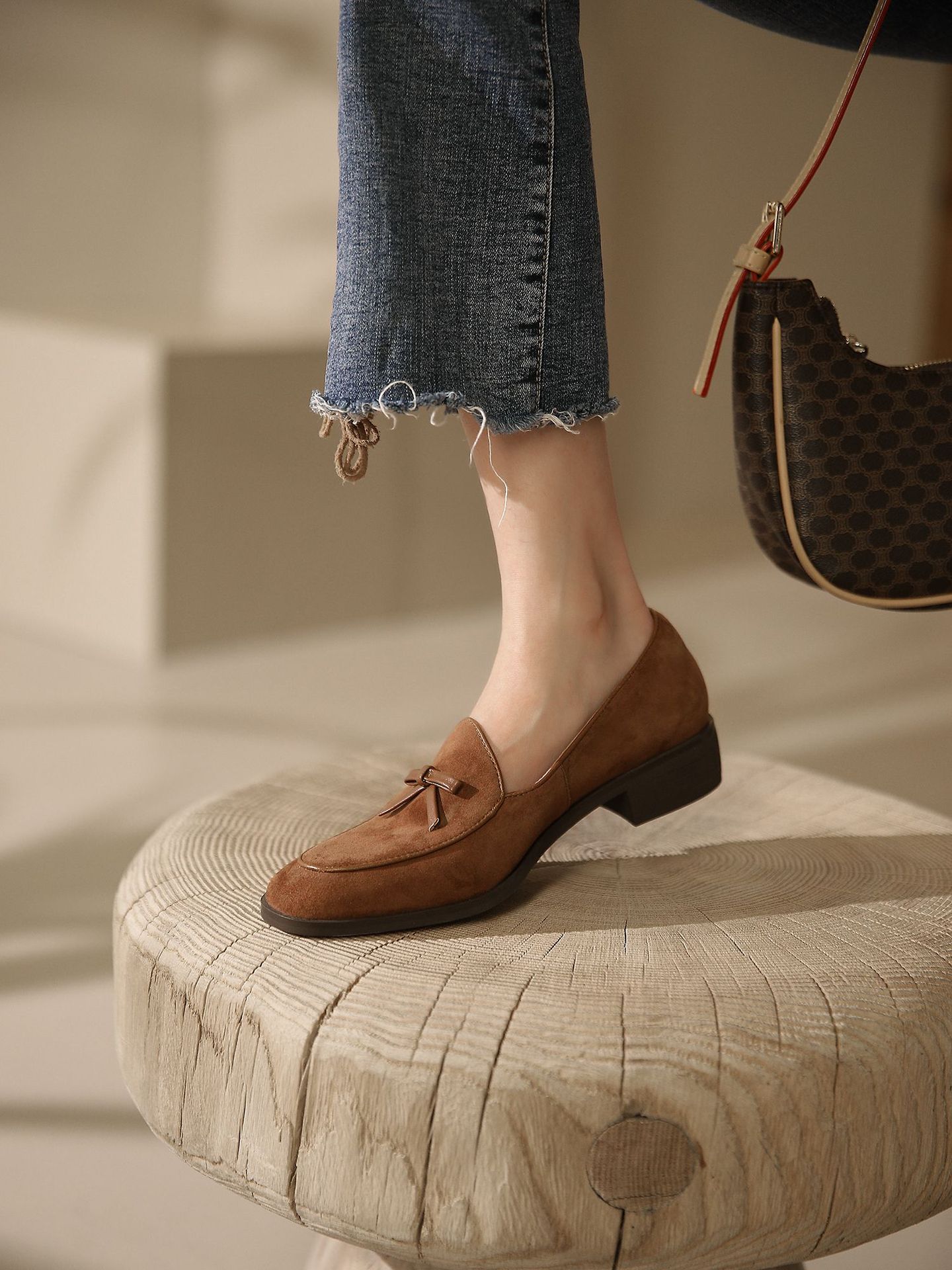 CHIKO Anahi Square Toe Block Heels Loafers Shoes