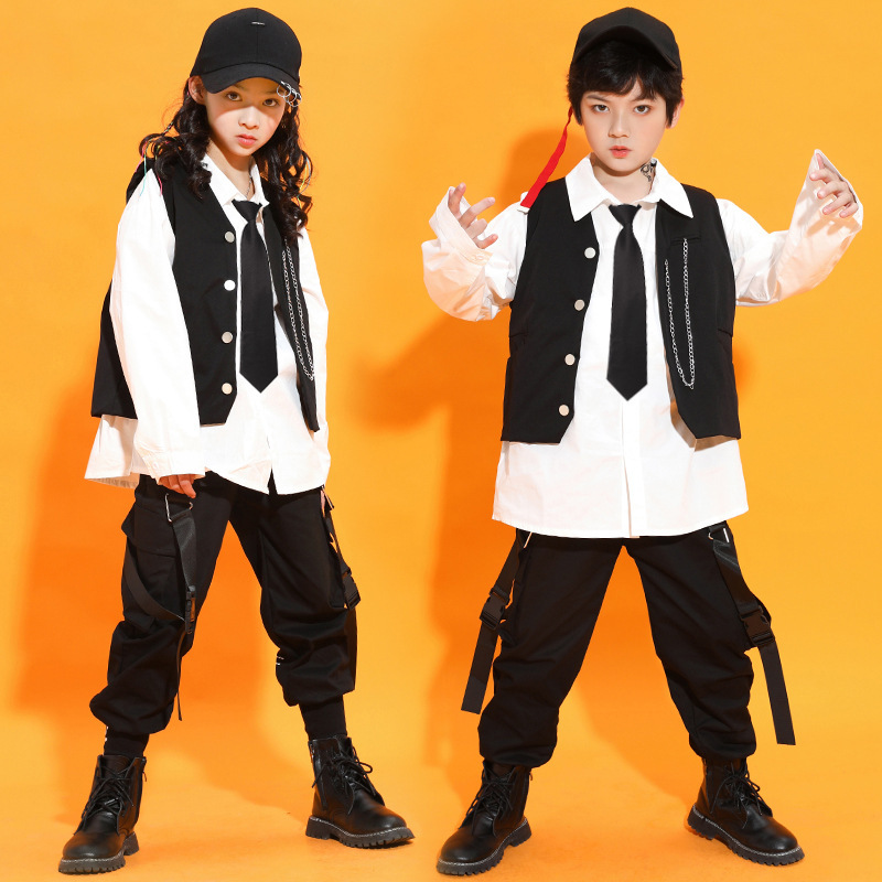 Girls boys hip-hop street jazz dance costumes kids gogo dancers ...