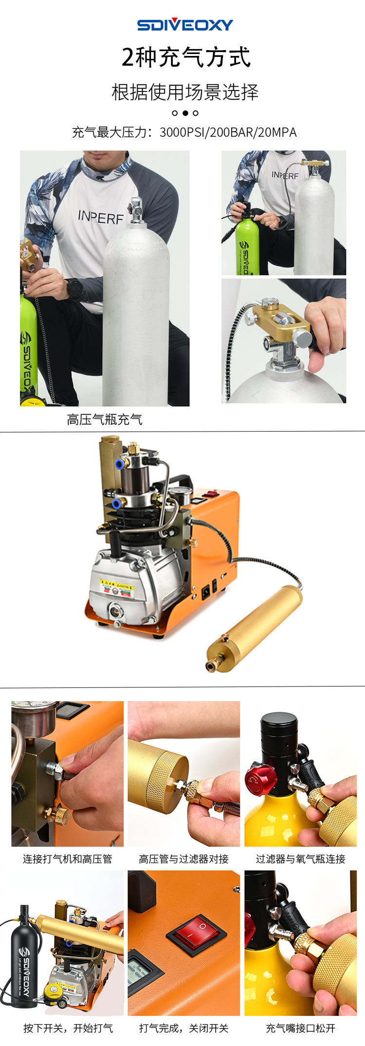 SDIVEOXY新款3L4L专业便携式潜水呼吸器娱乐打捞捕鱼氧气水肺气瓶-阿里巴巴