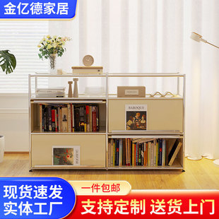 中古USM家用床头柜不锈钢杂志架客厅边几收纳斗柜卧室小型书柜ins-阿里巴巴