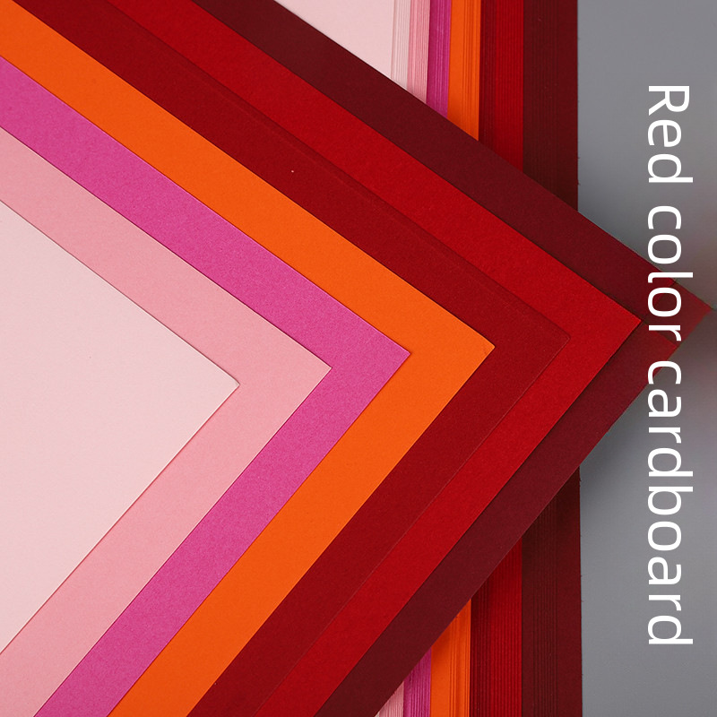 250g red cardboard color cardboard pure wood pulp color cardboard full ...