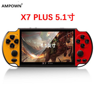 AMPOWN X7 PLUS 5.1寸PSP复古街机FC红白机支持GBA ps2游戏机掌机-阿里巴巴