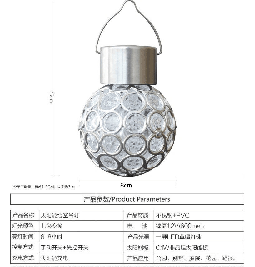 太阳能镂空球阳台露台装饰防雨LED小吊灯光控室外草坪花园庭院灯采购价格、怎么样、行情市场-CCEE选品中心