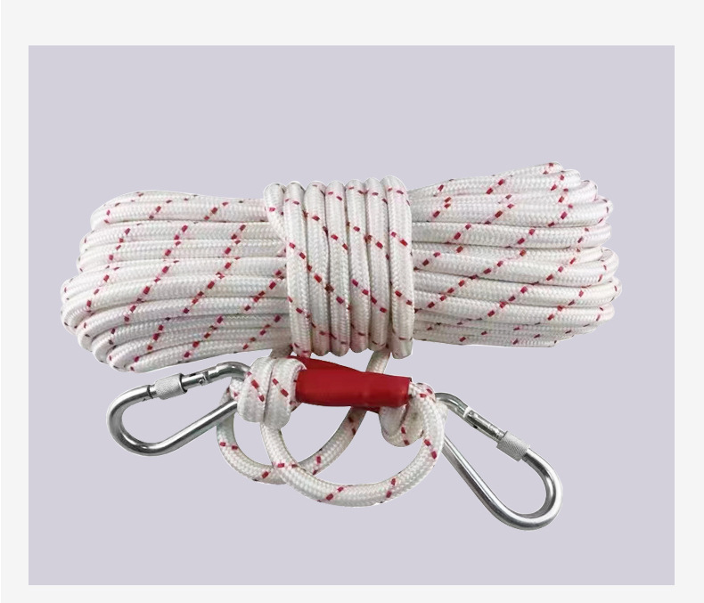 消防轻型逃生绳 救生应急双钩逃生绳户外应急救援套装 钢丝芯绳子-阿里巴巴
