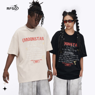 RFSD男装|230G重磅2024夏季经典色落肩短袖街头oversize潮牌男-阿里巴巴