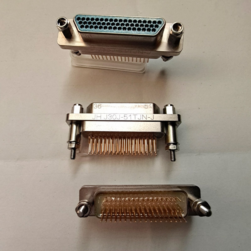 51芯弯插PCB板使用矩形连接器插座J30J-51ZKWP7 J30J-51ZKW锦宏牌-阿里巴巴