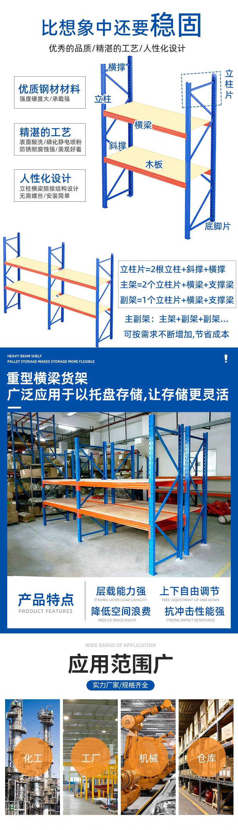 重型高位货架五金仓库托盘货架库房仓储加厚承重货架重型货架-阿里巴巴