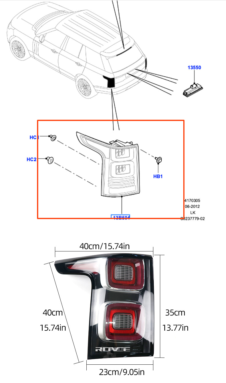 适用于2018-2022揽胜行政尾灯 美版 2013-2017老款改新款尾灯 美-阿里巴巴