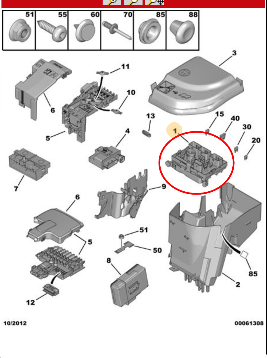适用标致3008 407 RCZ C5 C4C6BSM保险丝盒9807028580 9809742780-阿里巴巴