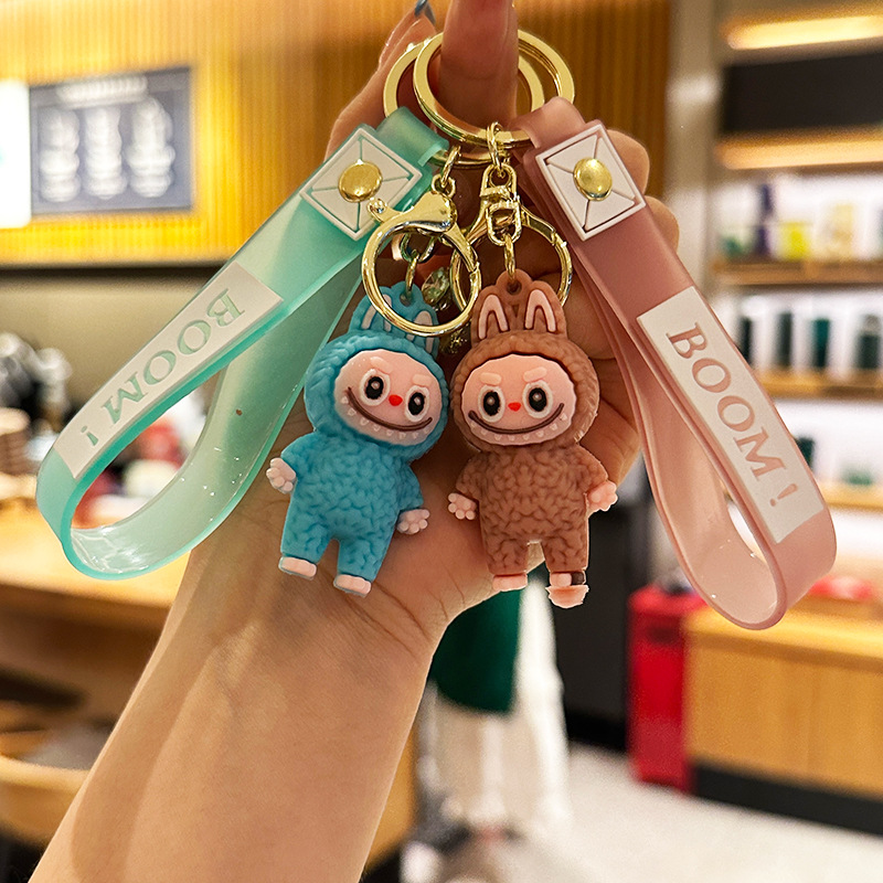 跨境热销labubu小绵羊钥匙扣挂件拉布布情侣包包钥匙链娃娃机挂饰-阿里巴巴