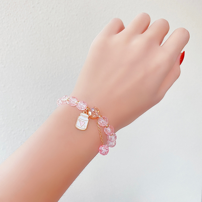 Cartoon children bracelet female baby cute girls princess glass beads ...
