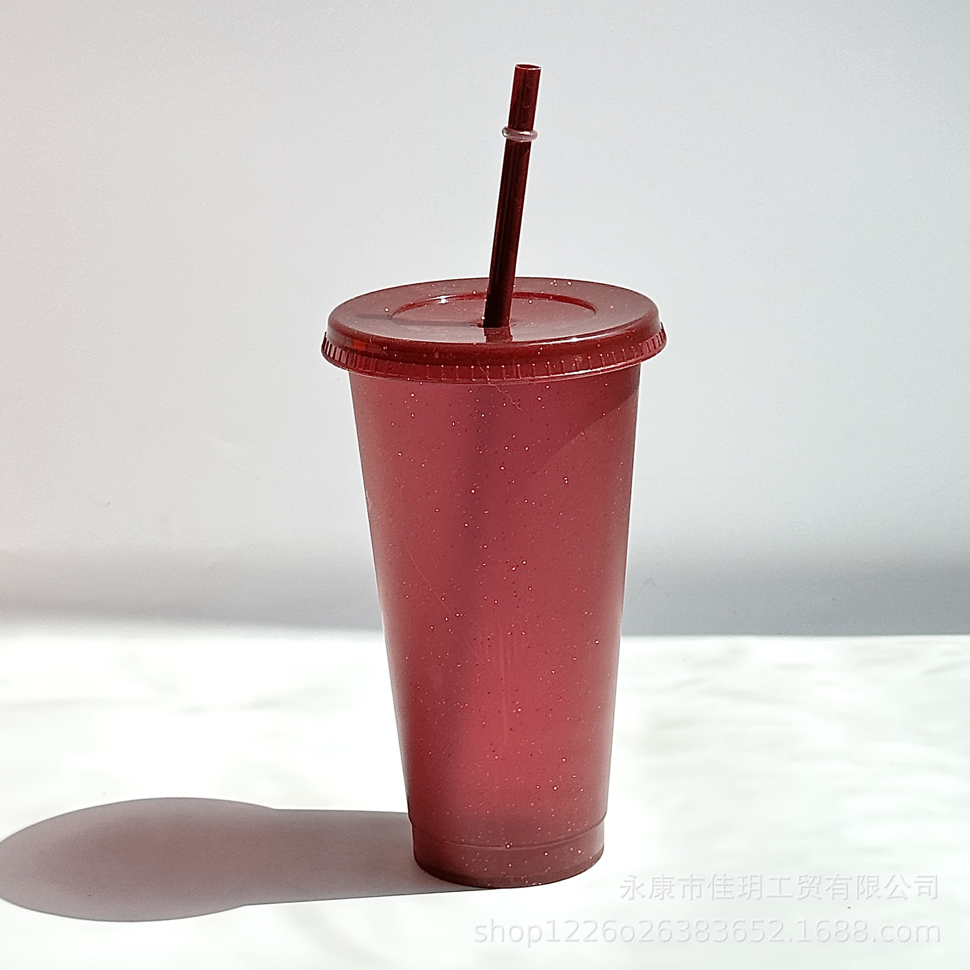 跨境PP感温闪粉变色杯大容量710ml单层塑料吸管杯24OZ 可印Logo-阿里巴巴