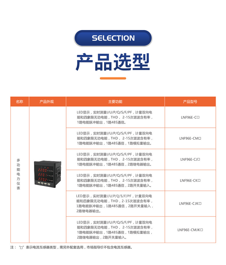 领菲linfee LNF96EY多功能智能电力仪表三相数显电压电流表-阿里巴巴