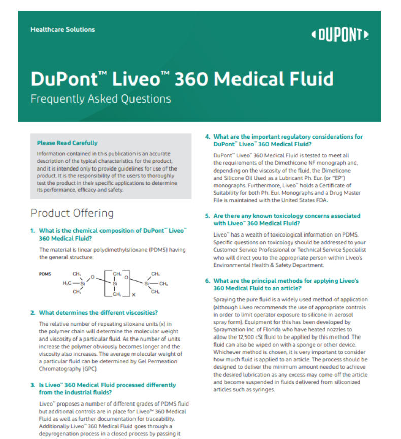 杜邦Liveo 360(原道康宁DC360) 20~12500cs 医用硅油医疗器械润滑-阿里巴巴