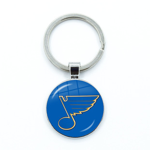 外贸爆款 混款 NHL冰球队钥匙扣时光宝石钥匙链NHL logo keychain-阿里巴巴