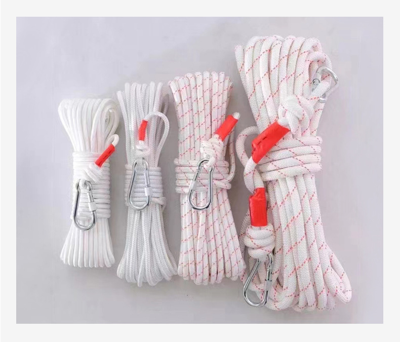 消防轻型逃生绳 救生应急双钩逃生绳户外应急救援套装 钢丝芯绳子-阿里巴巴