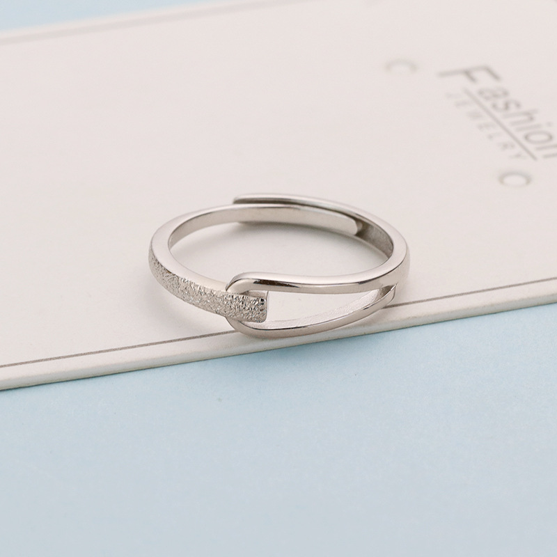 s925纯银打结戒指女生轻奢高级感小众ins设计简约时尚气质开口戒-阿里巴巴