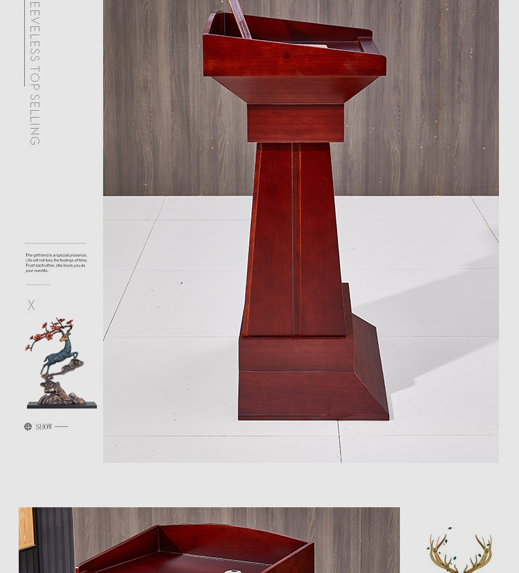 演讲台发言台迎宾台主席台多媒体学校实木接待台会议室主持桌-阿里巴巴