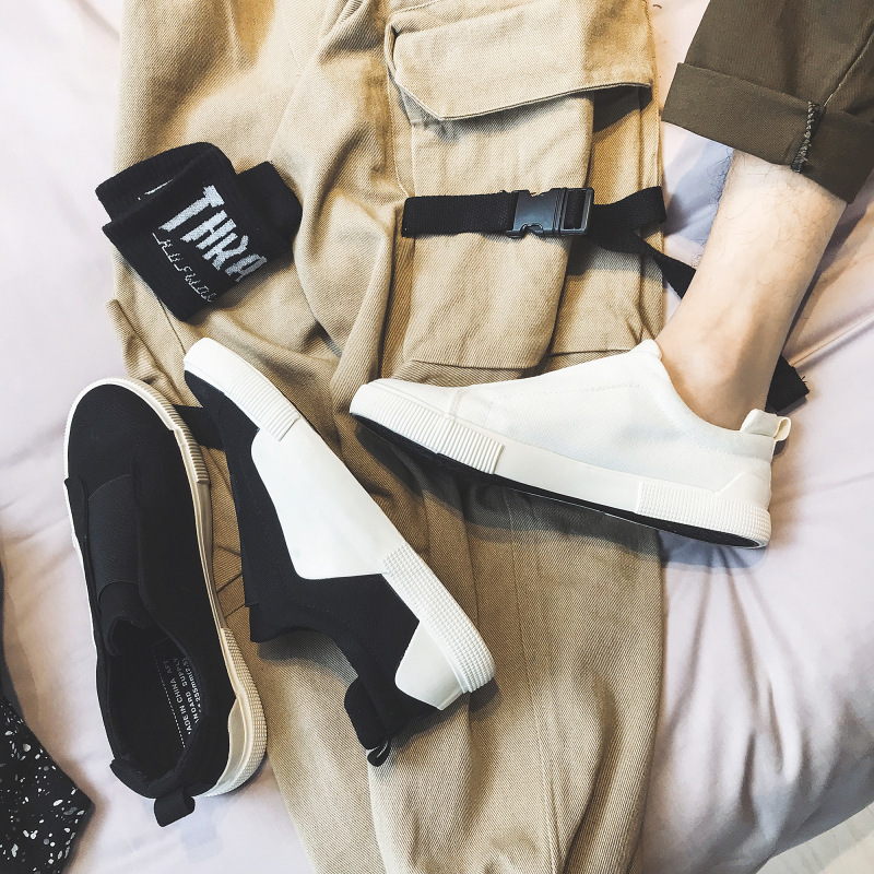 AFANTING男新款帆布鞋男鞋韩版一脚蹬懒人鞋潮流百搭鞋休闲鞋YS04-阿里巴巴