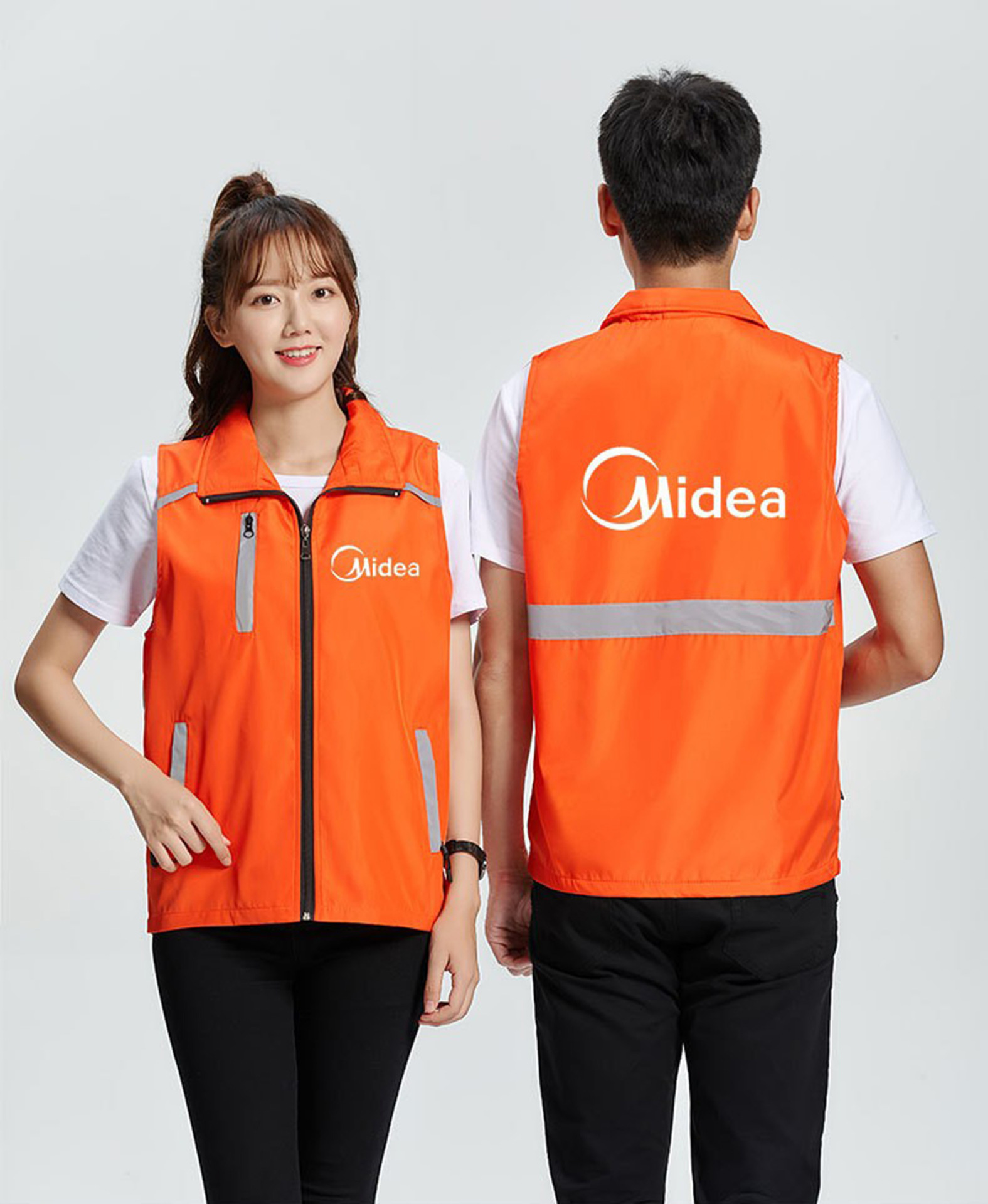 Party member volunteer vest printed logo embroidered reflective outdoor ...