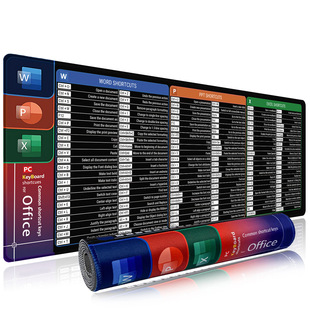 Office全英文快捷键鼠标垫定制耐脏跨境欧美Excel电脑办公桌垫-阿里巴巴