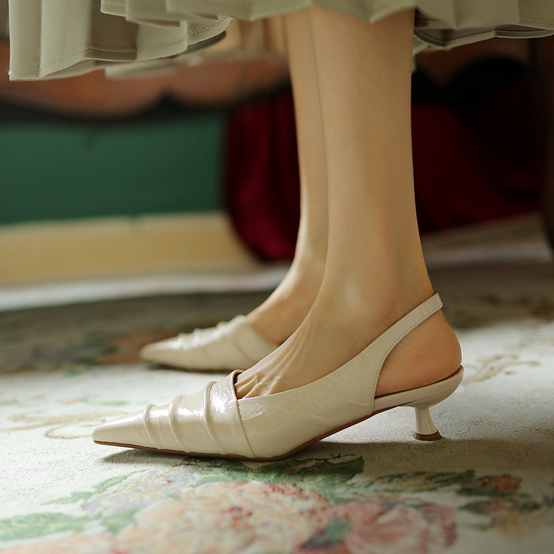 CHIKO Christina Pointy Toe Kitten Heels Slingback Shoes