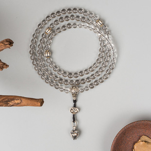 批发男女款全净体白水晶手链6mm8mm巴西白水晶108颗佛珠手饰简约-阿里巴巴