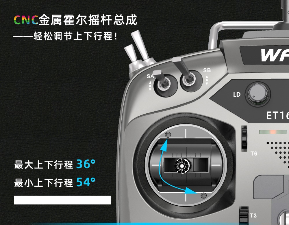 WFLY天地飞ET16 PRO 16通道穿越机固定翼双高频头500mw航模遥控器-阿里巴巴