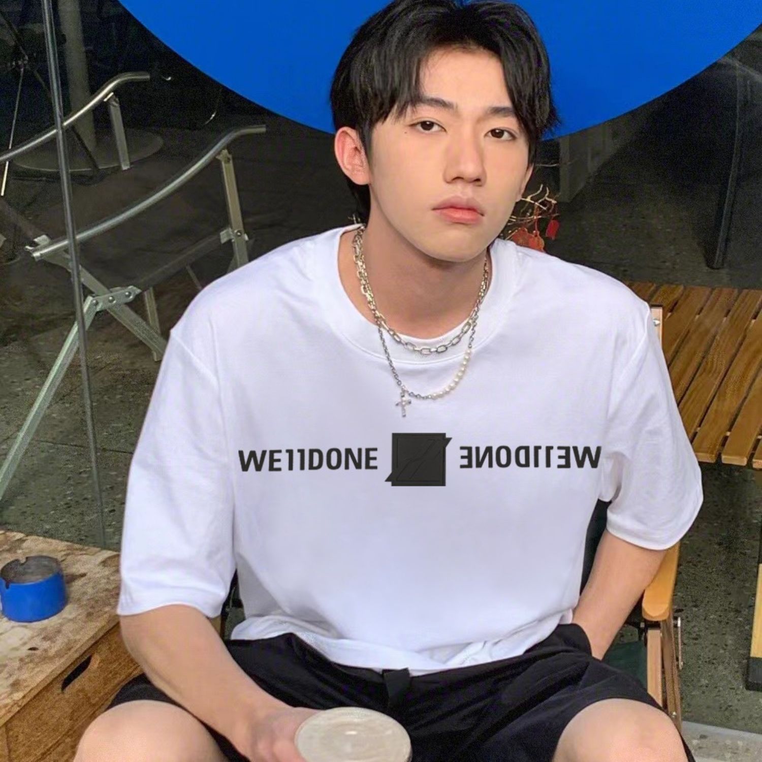 WE11韩版方块硅胶徽章字母LOGO印花WELL潮牌FOG短袖T恤ZGPB-阿里巴巴