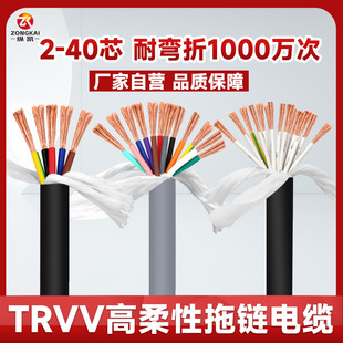 TRVV超高柔性拖链电缆线2芯3芯4芯5*0.15/0.2/0.3/0.75/1/2.5/4/6-阿里巴巴