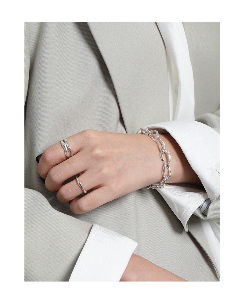 SL106韩版ins小众设计极简百搭冷淡风OT扣链条质感S925纯银手链女-阿里巴巴