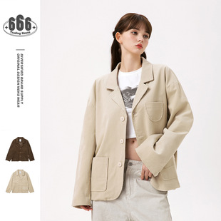 ADAM FREAK国潮日系复古宽松休闲西装外套灯芯绒工装夹克男女C56-阿里巴巴