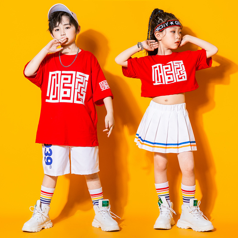Children boys girls rapper singer street hiphop dance outfits for kids ...
